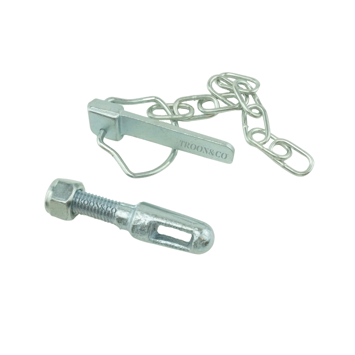 1 x Snap Ring Flat Cotter Pin & Chain complete with Slotted Tailboard